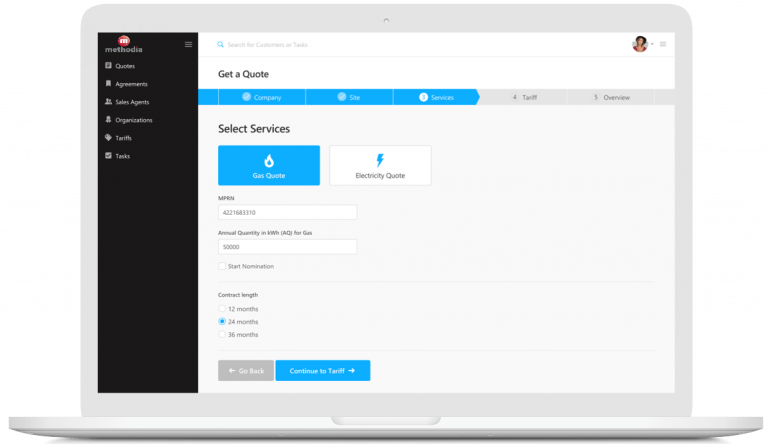 Energy Broker Portal: Quoting for gas, electricity, telecom & home services